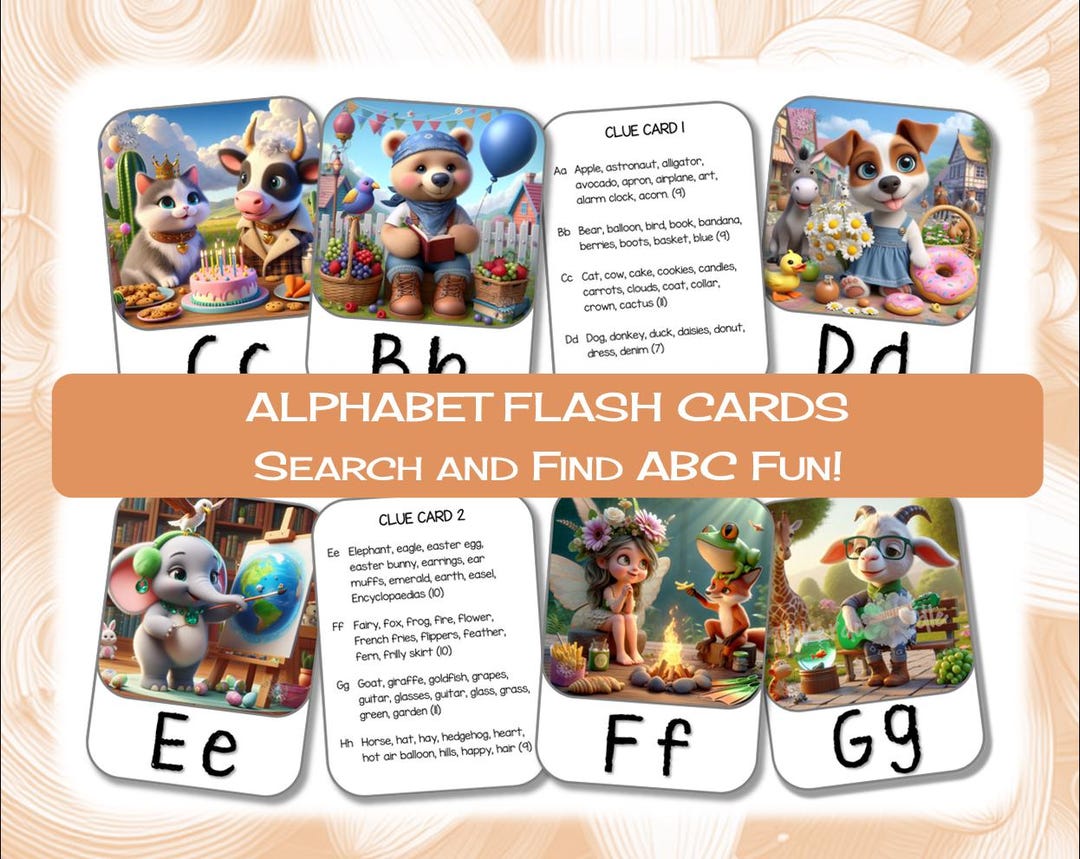 ABC Alphabet Flash Cards | Preschool Reading Game - Etsy
