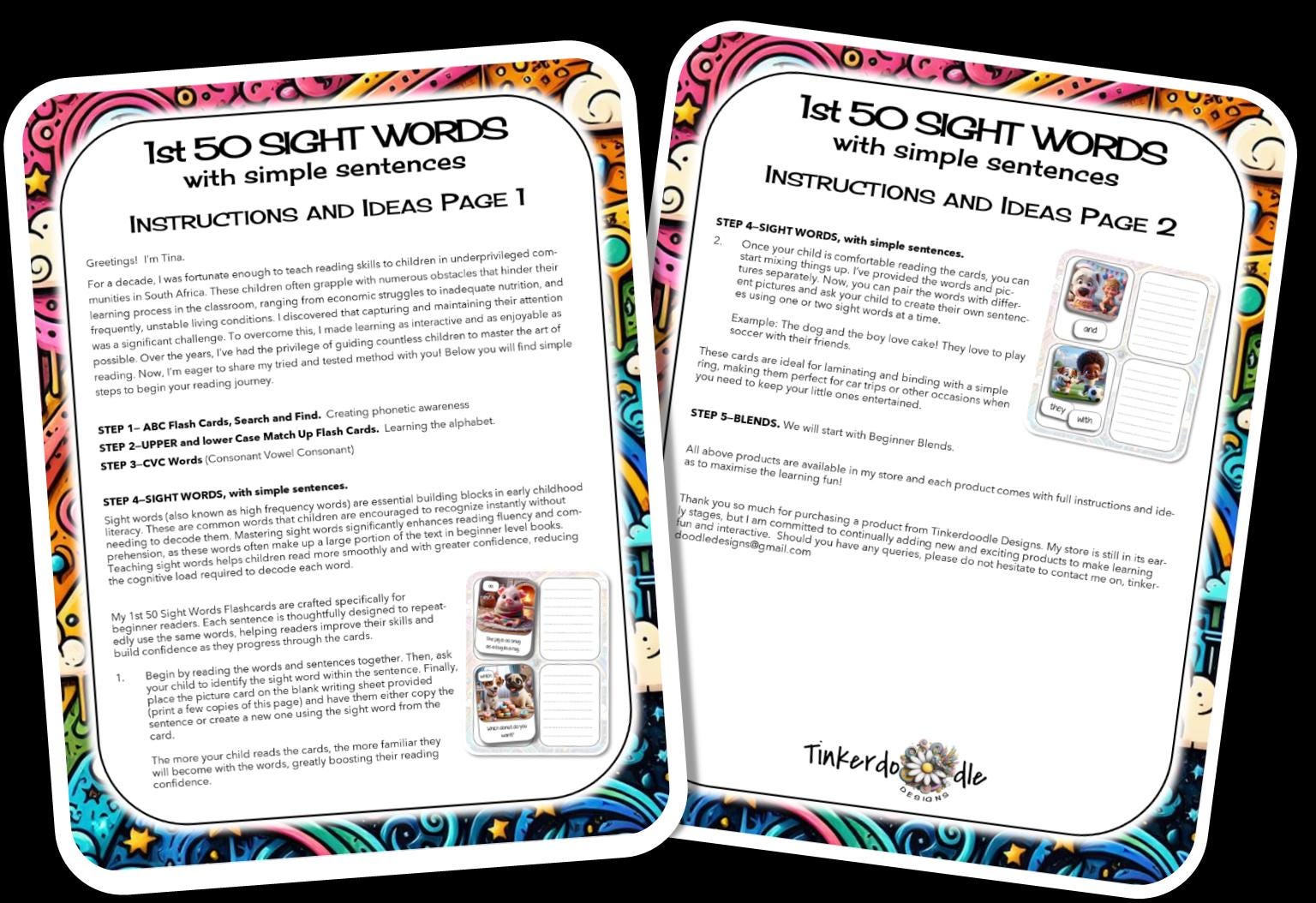 Sight Words Flashcards: First 50 High Frequency Words - Etsy