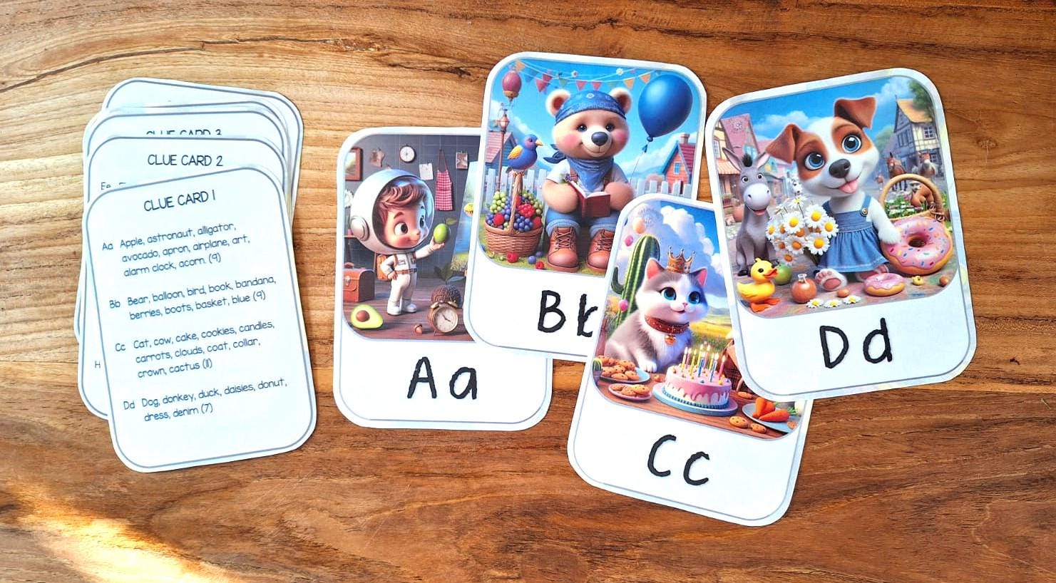 ABC Alphabet Flash Cards | Preschool Reading Game - Etsy
