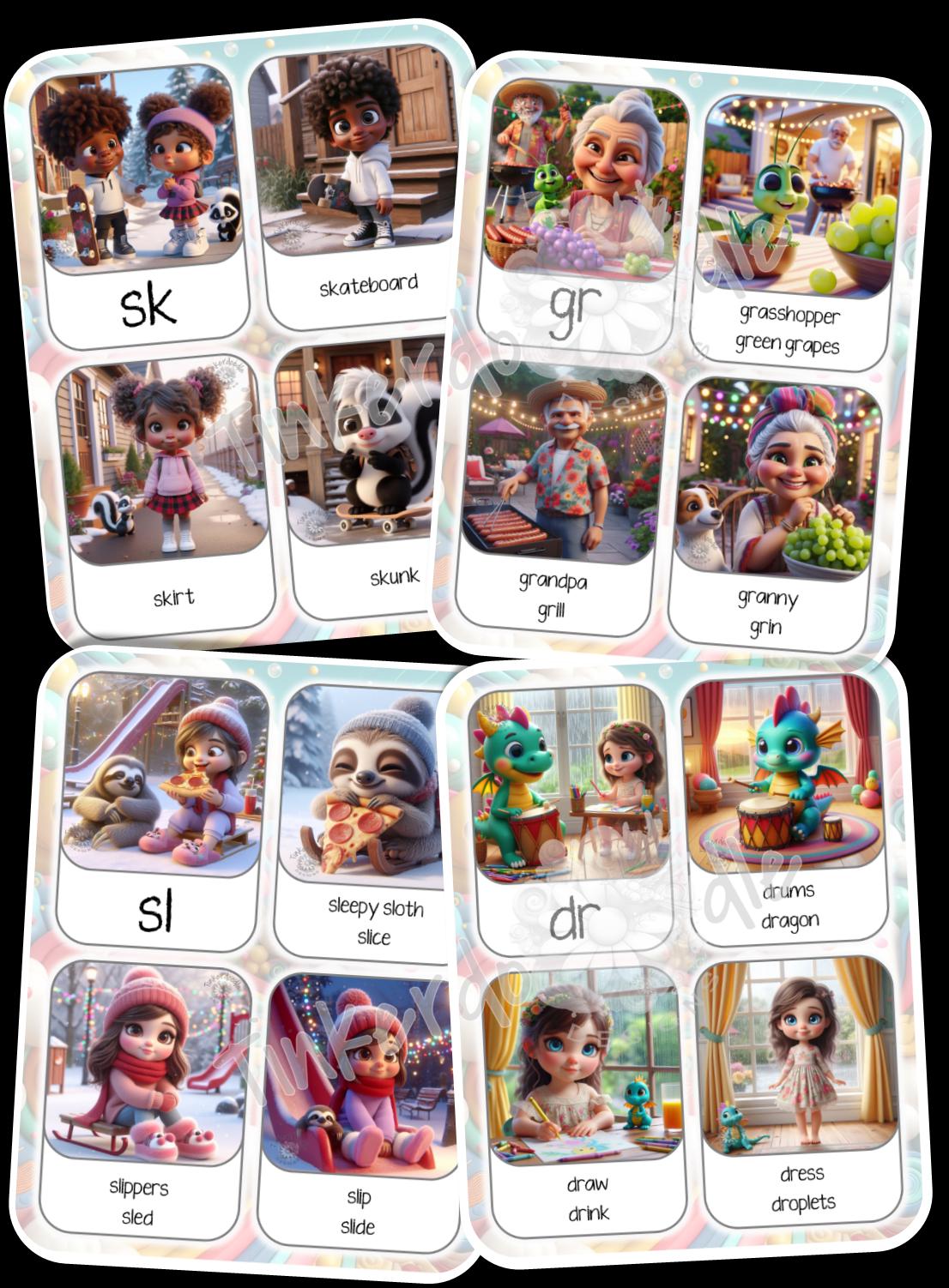 Beginner Blend Flashcards, Read, Match and Play - Etsy