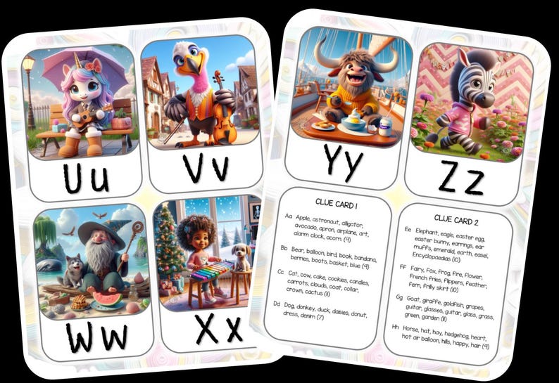 ABC Alphabet Flash Cards | Preschool Reading Game - Etsy