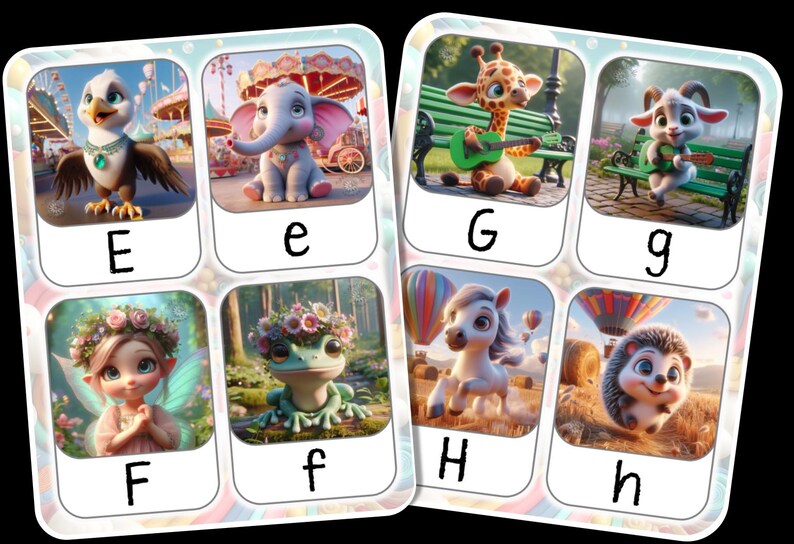 ABC Flashcards, Upper and Lower Case Match Up - Etsy