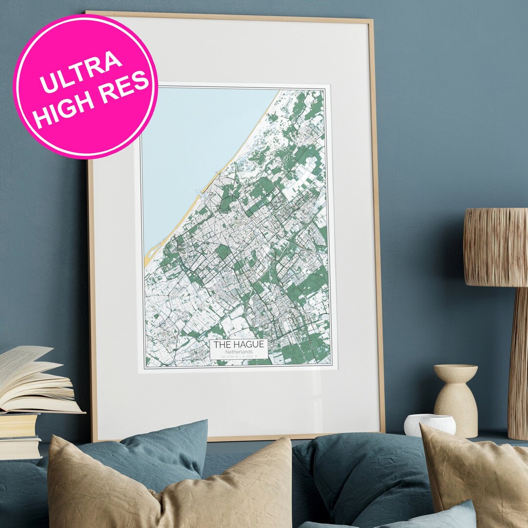 Map of the Hague, the Hague Map Print, Vertical or Horizontal Poster ...