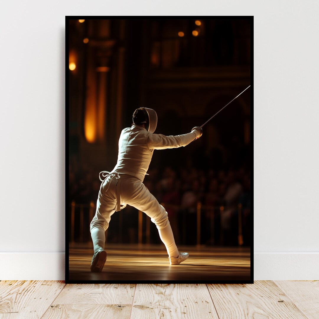 Elegant Fencing Art Print, Dramatic Sports Wall Decor, Perfect Gift for ...