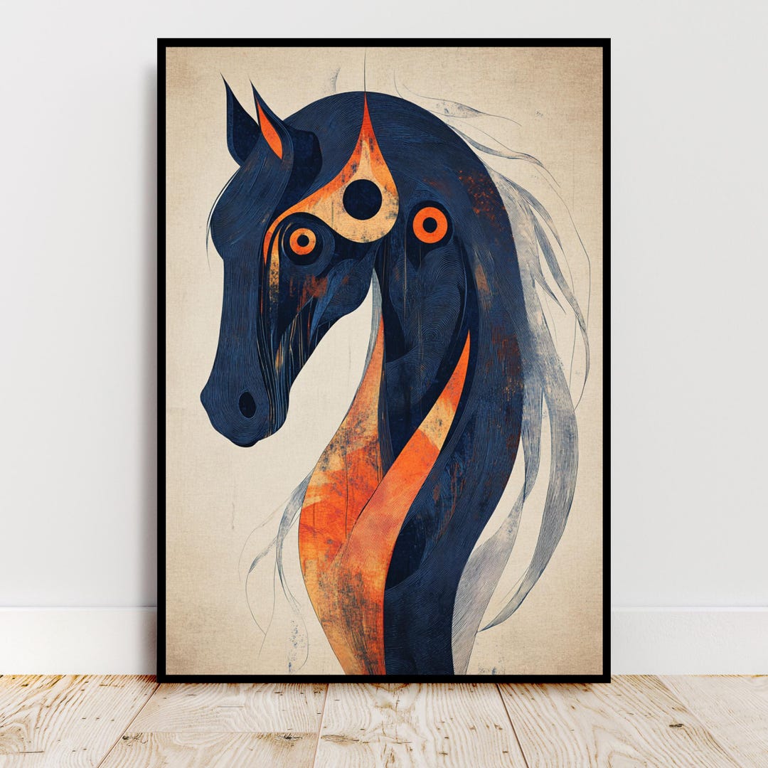 Abstract Expressionist Horse Poster - Etsy