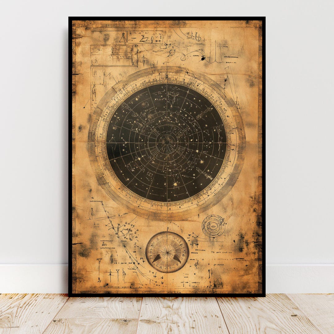 Vintage Celestial Map Poster - Etsy