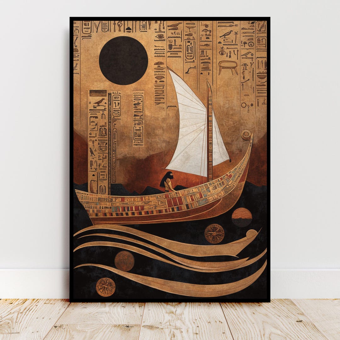 Ancient Egyptian Solar Boat Poster - Etsy