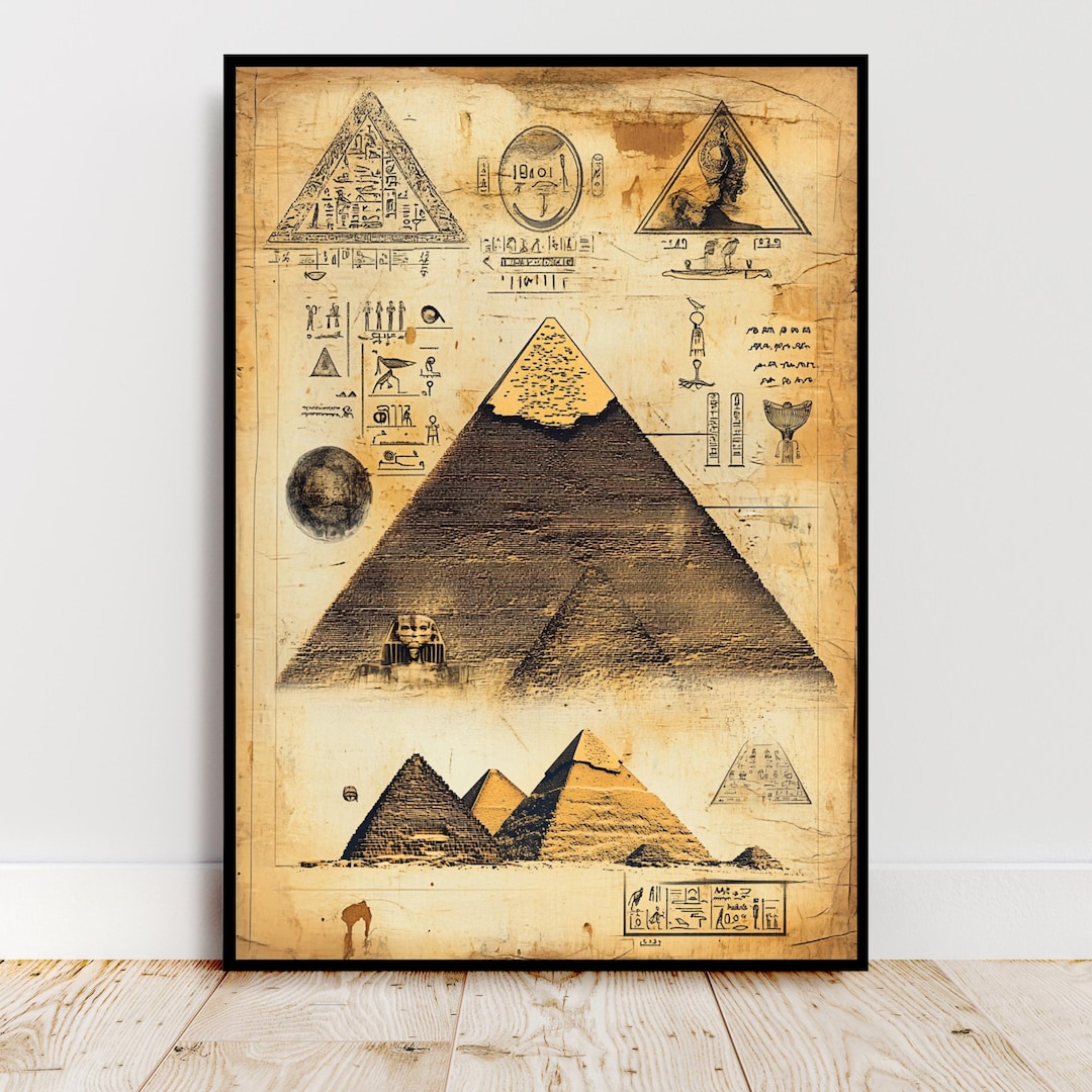 Mystic Egyptian Pyramids & Hieroglyphs Poster - Etsy