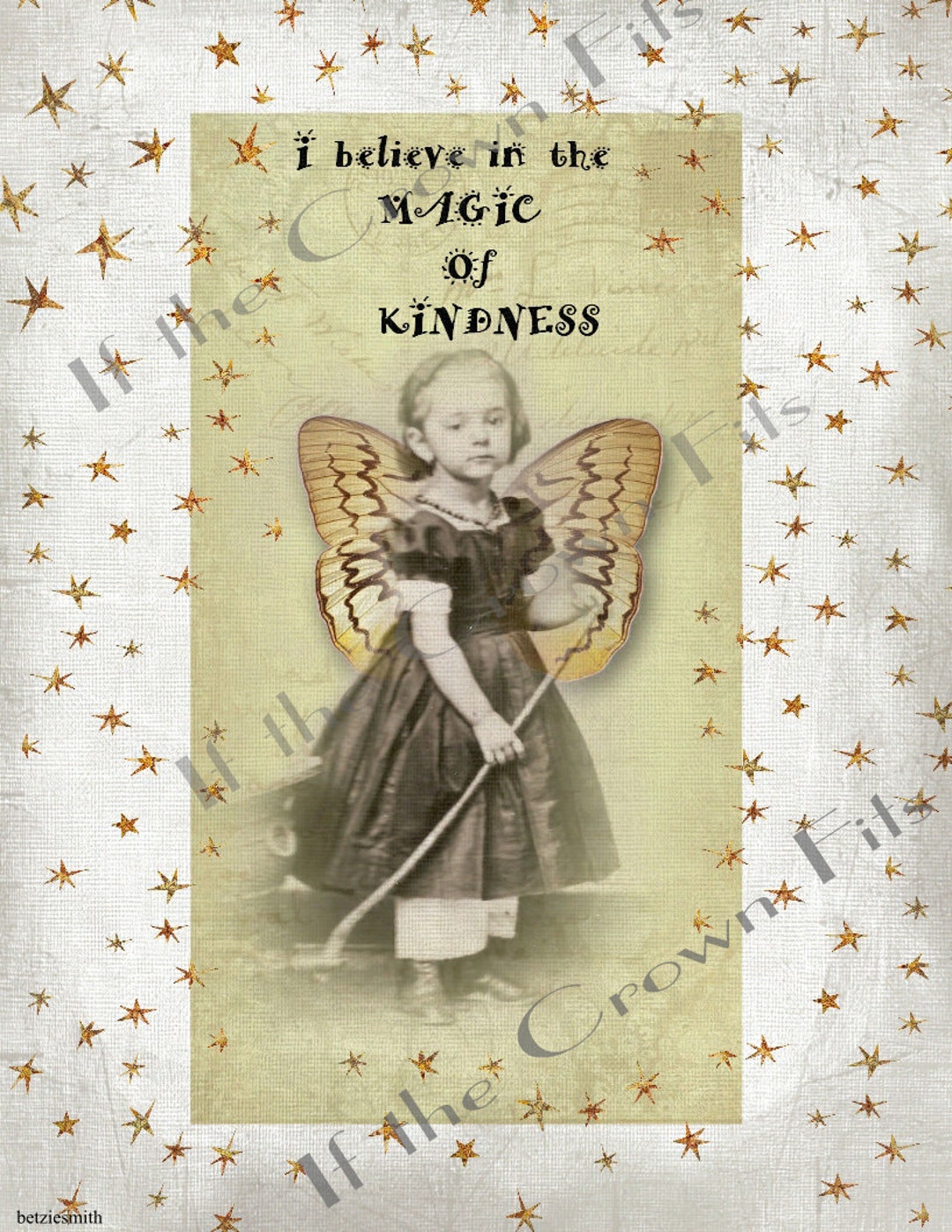 Kindness Fairy Digital/cards/instant Download/graphic/grungy/journals ...
