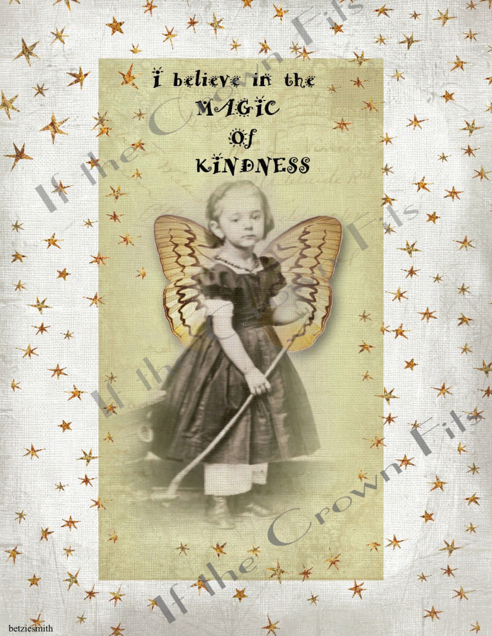 Kindness Fairy Digital/cards/instant Download/graphic/grungy/journals ...