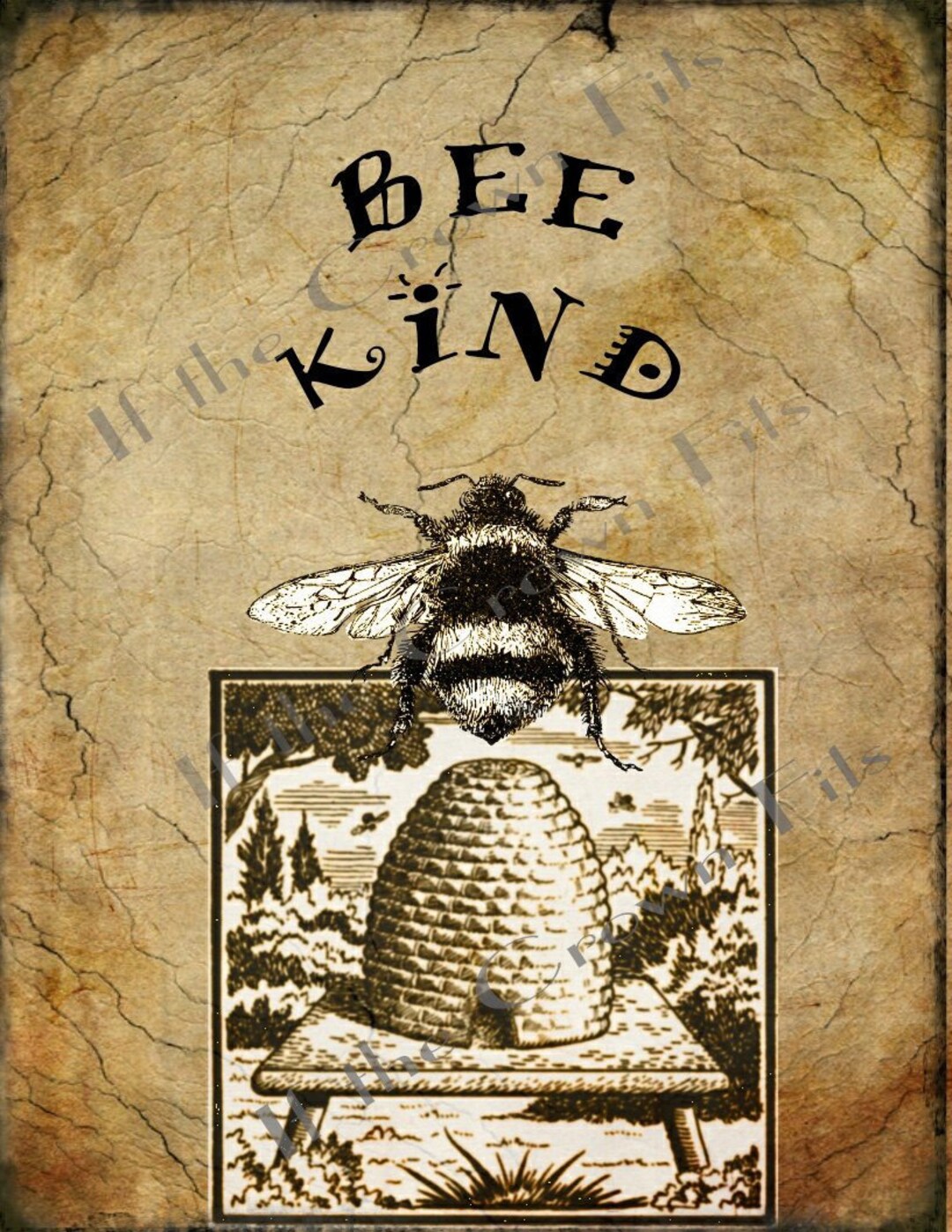Bee Kind Bumble Bee Digital/instant Download/graphic/grungy/journals ...