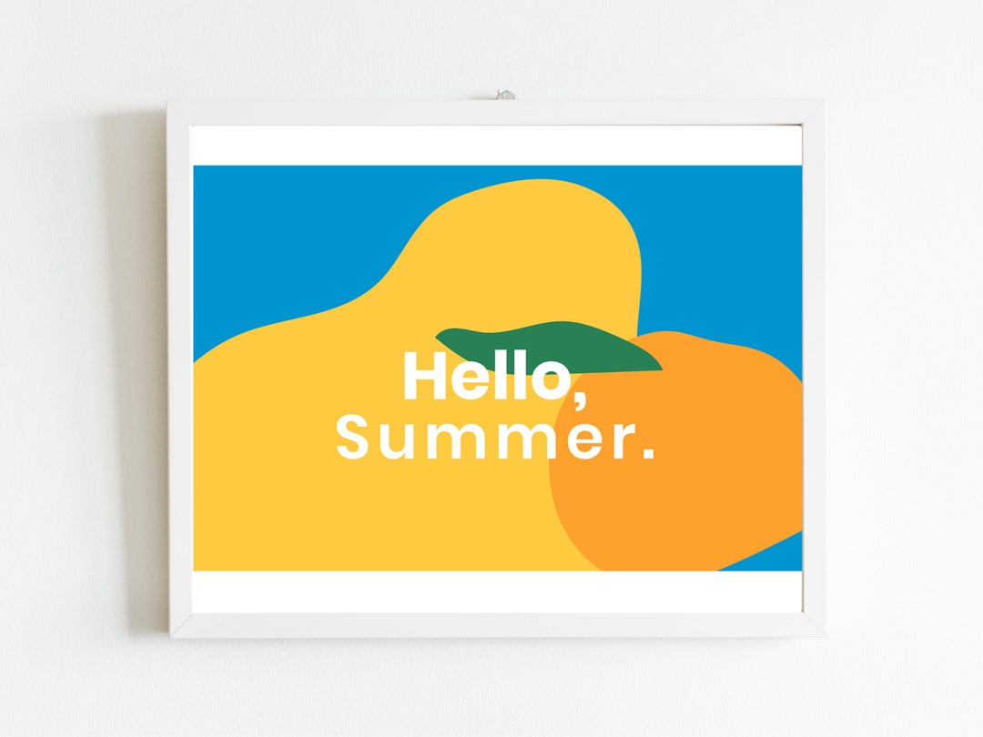 Colorful Hello, Summer Wall Art Digital Print Colorful Wall Art Decor ...