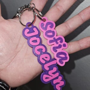 2x Customized 3D Printed Name Keychains - Personalized Keychains for ...