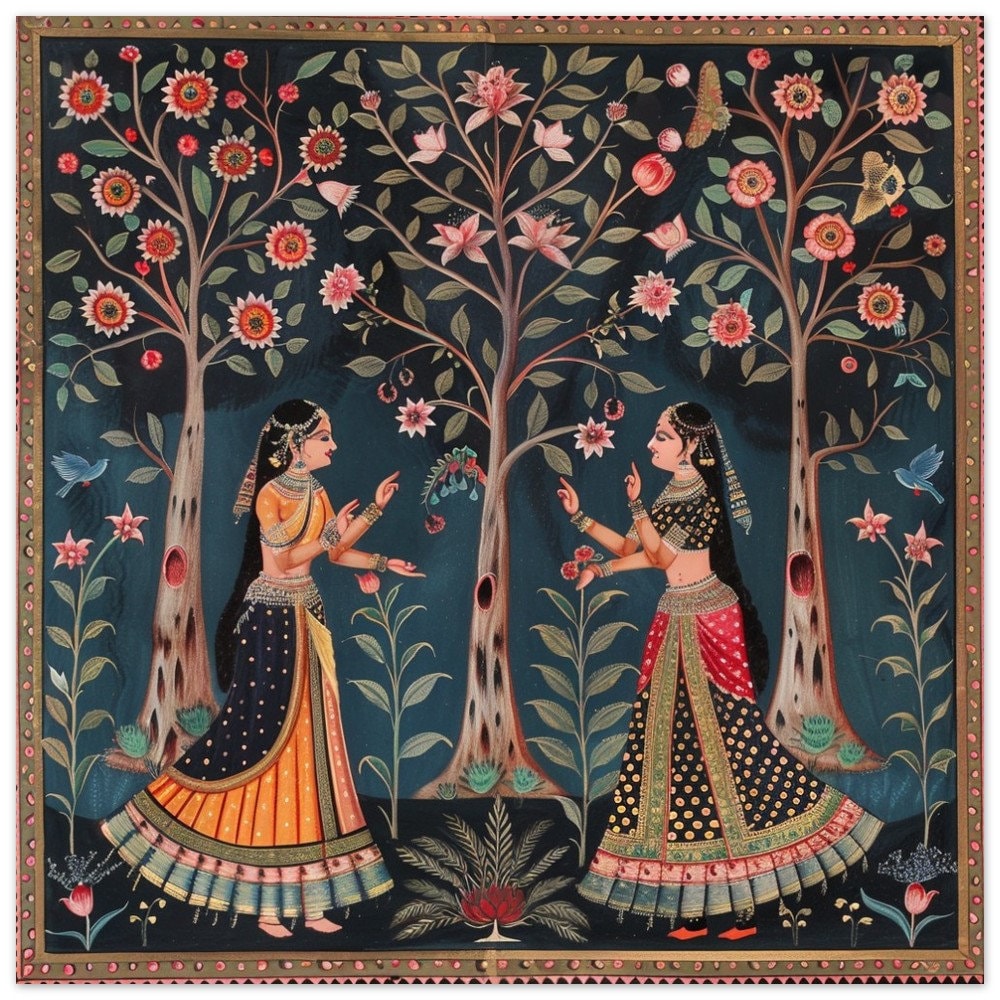 Indian Decor, Floral Art, Vintage Cultural Art, Wall Art Decor ...