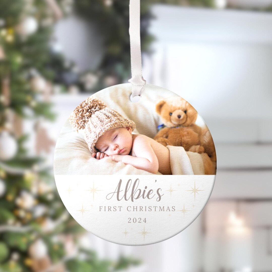 Baby First Christmas Ornament Personalised 1st Christmas Bauble, Baby ...
