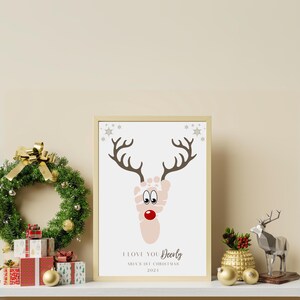 Reindeer Footprint Art – I Love You Deerly Christmas Craft Printable ...