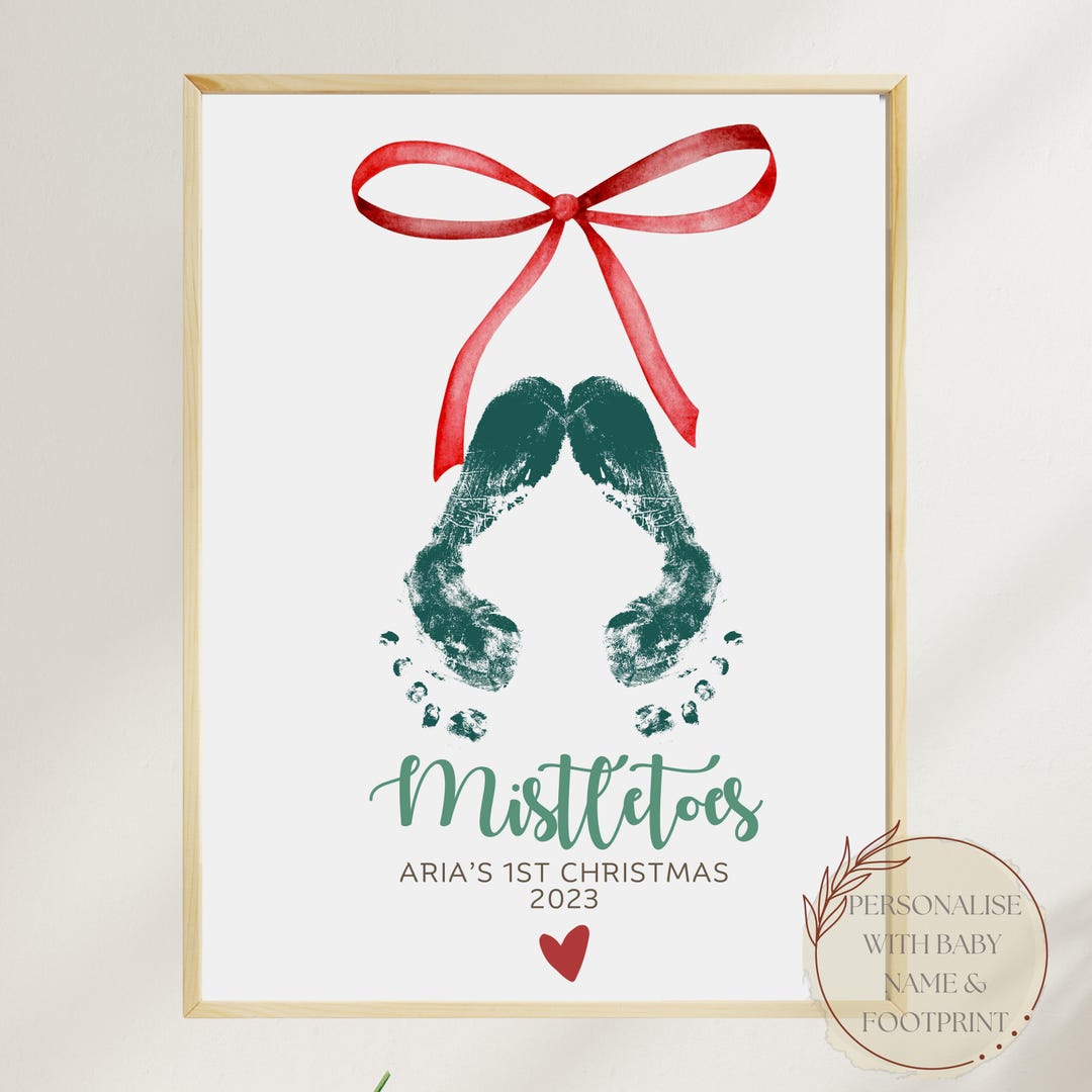 Mistletoes Christmas Footprint Craft Mistletoe Printable Christmas Foot ...