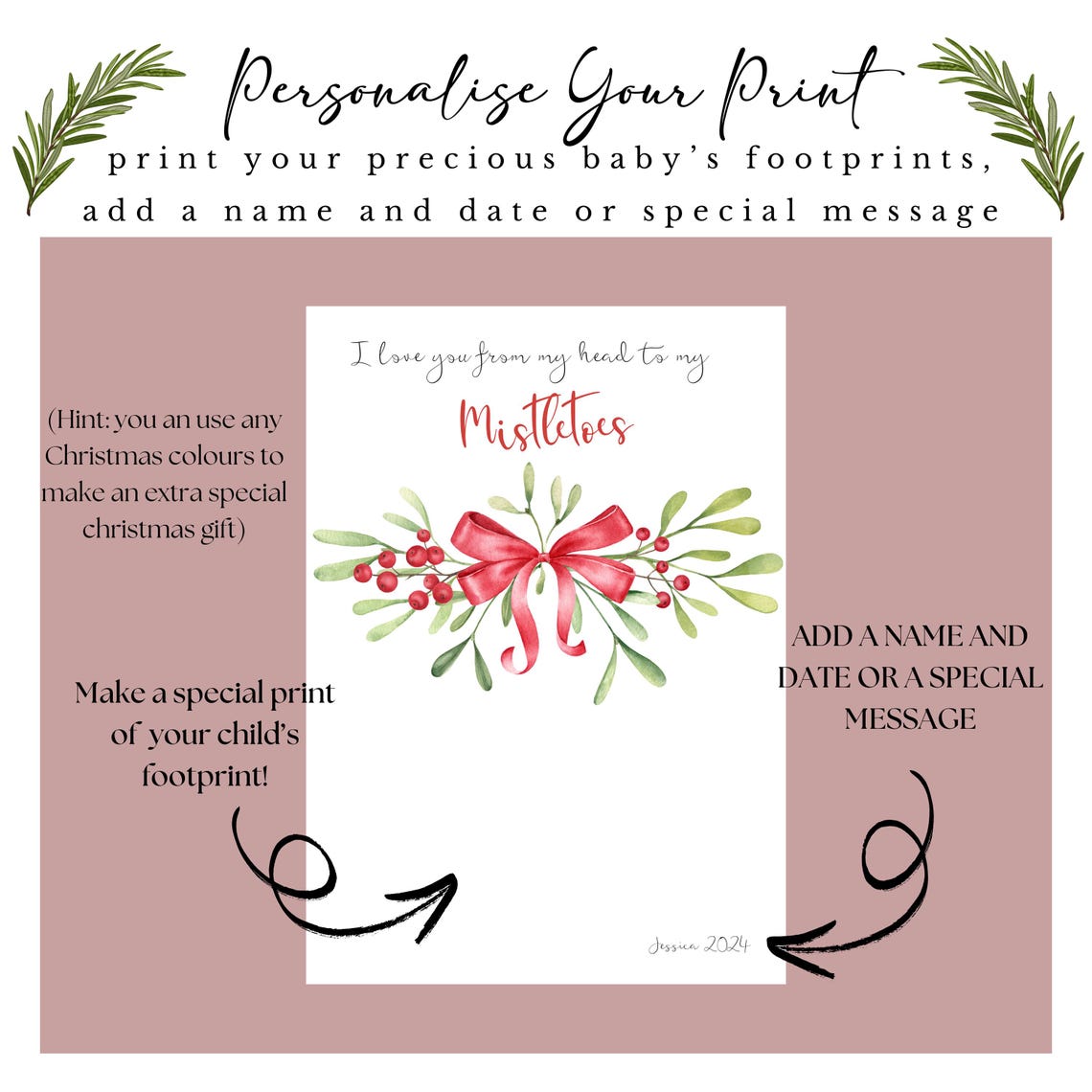 Mistletoe Footprint Christmas Baby Craft: 1st Christmas Keepsake ...
