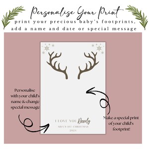 Reindeer Footprint Art – I Love You Deerly Christmas Craft Printable ...