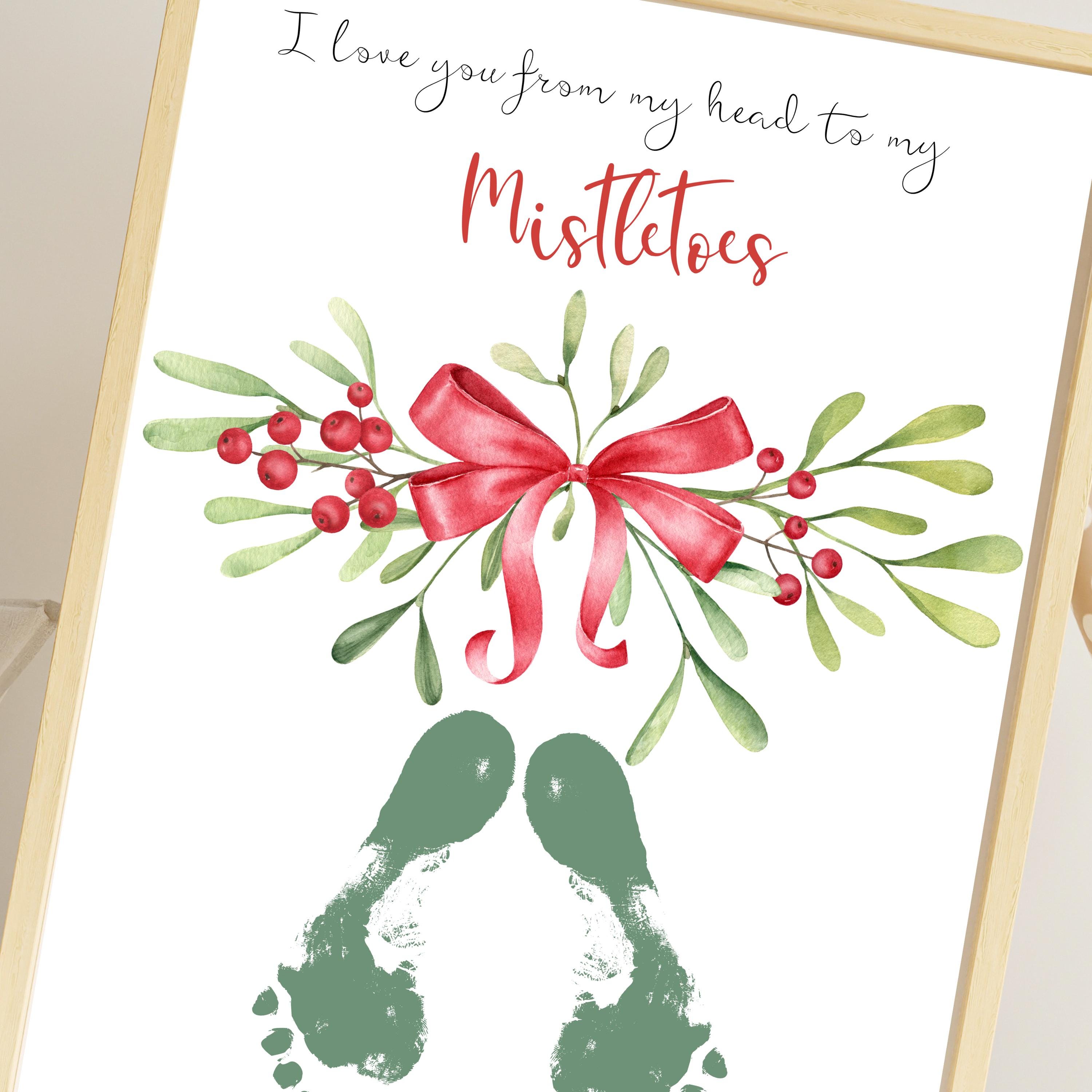 Mistletoe Footprint Christmas Baby Craft: 1st Christmas Keepsake ...