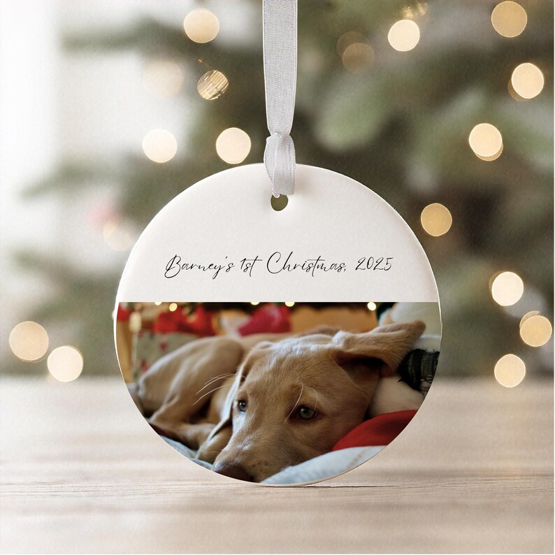 Pet First Christmas Bauble 2025 – Personalised Cat and Dog Photo ...