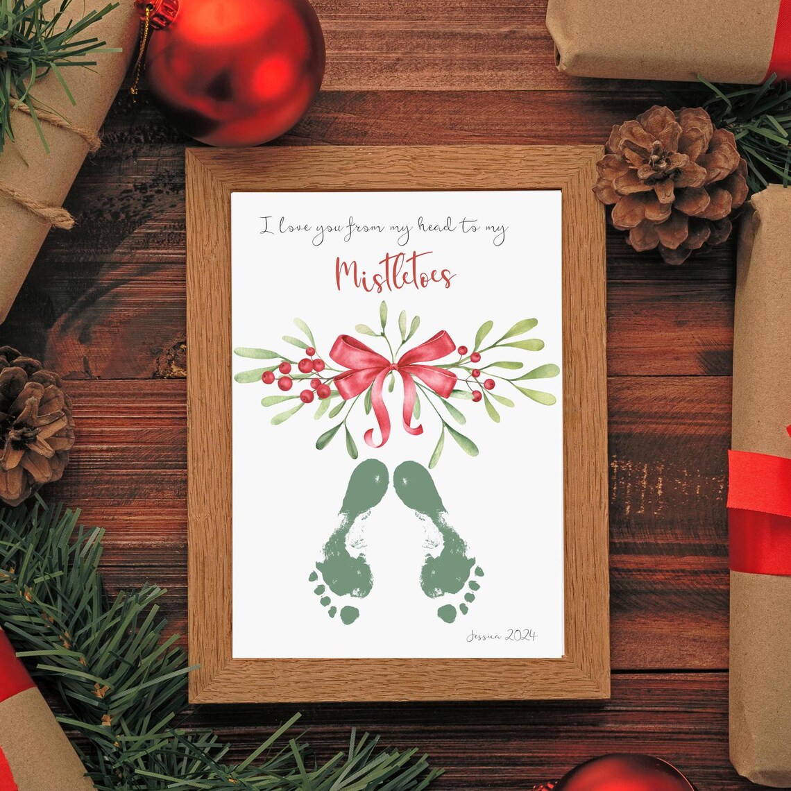 Mistletoe Footprint Christmas Baby Craft: 1st Christmas Keepsake ...