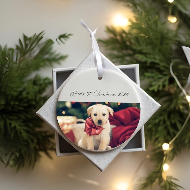 Pet First Christmas Bauble 2025 – Personalised Cat and Dog Photo ...