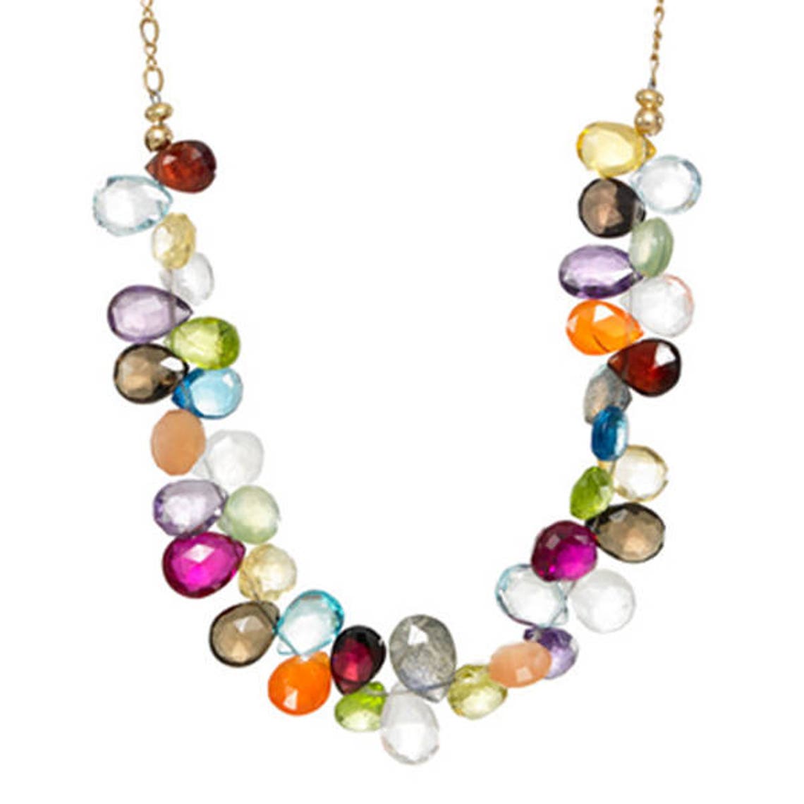 Multi Gemstone Necklace Colored Gem Necklace Colorful - Etsy