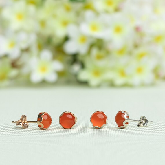 Carnelian stud earrings store