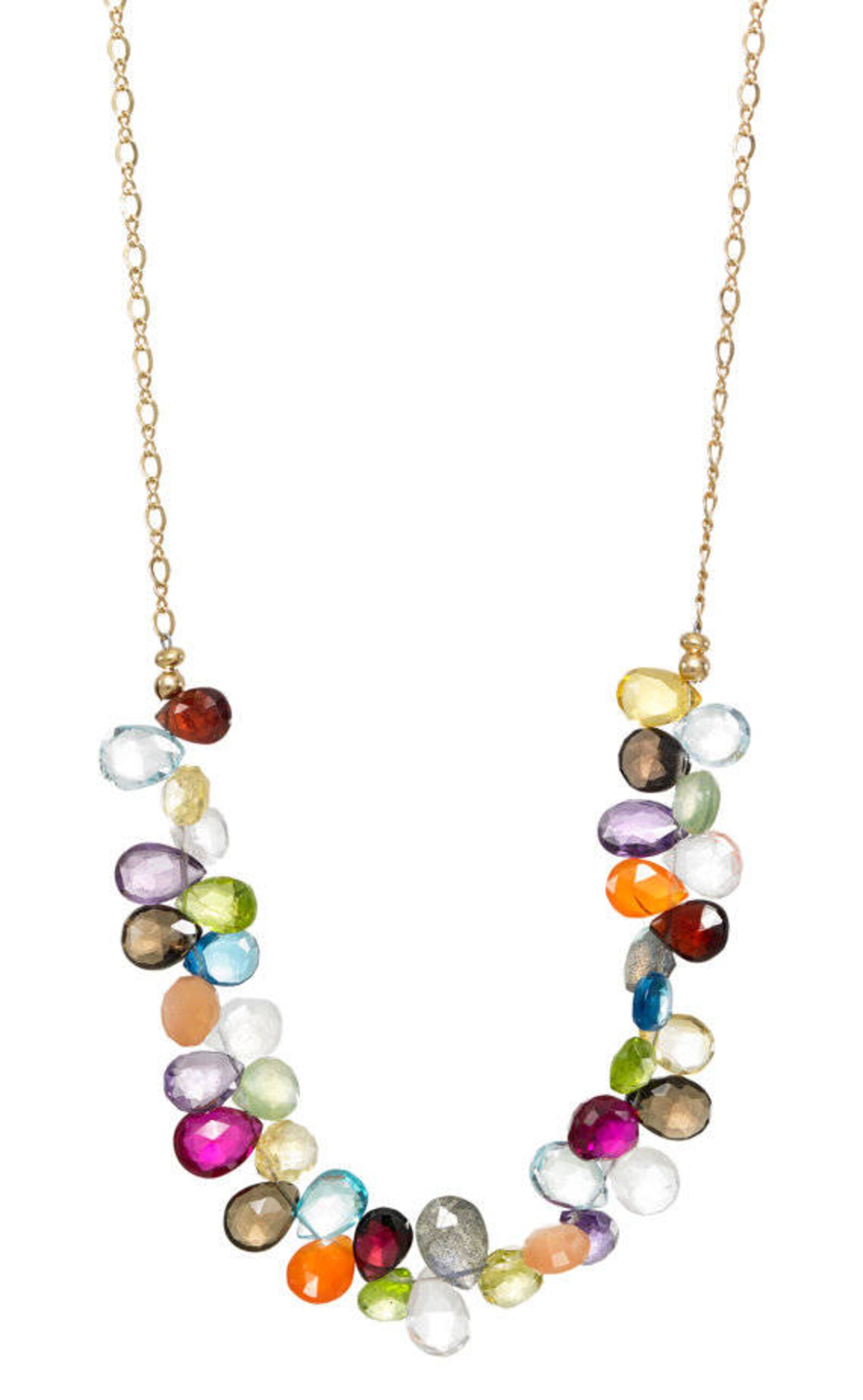 Multi Gemstone Necklace Colored Gem Necklace Colorful - Etsy