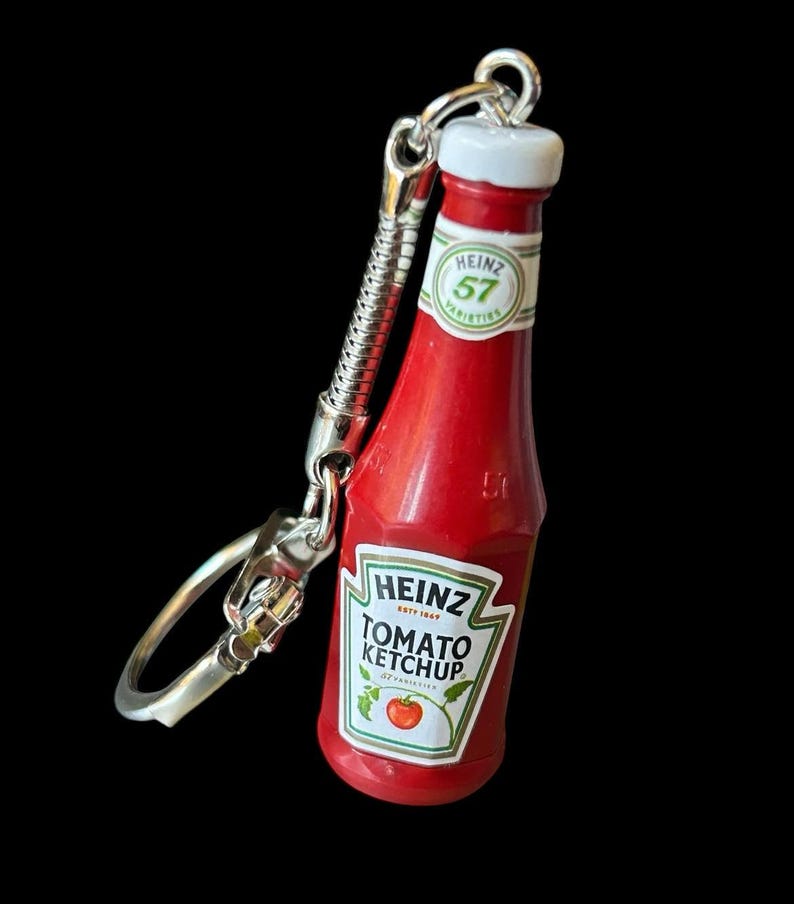 Tomato Ketchup Bottle Keyring - Red Sauce, Condiment, Miniature, Food ...
