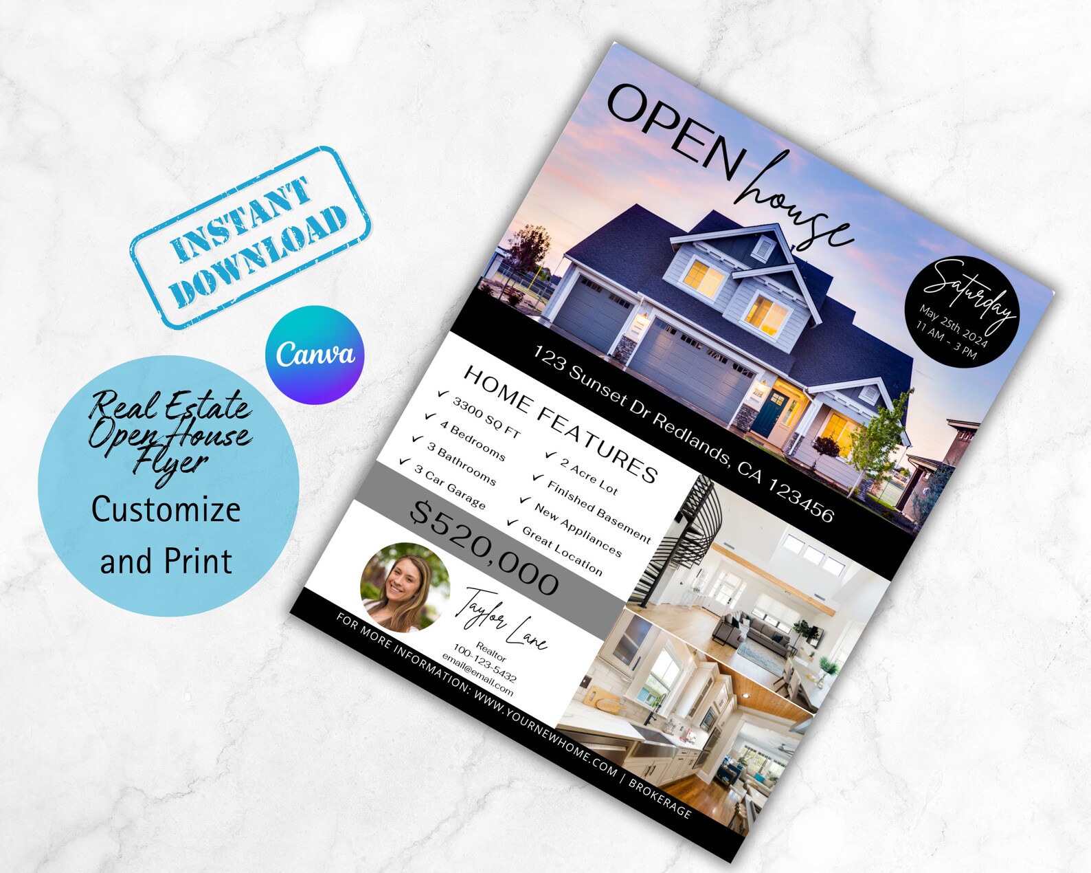 Real Estate Agent Open House Flyer for Real Estate Agent New Listing ...