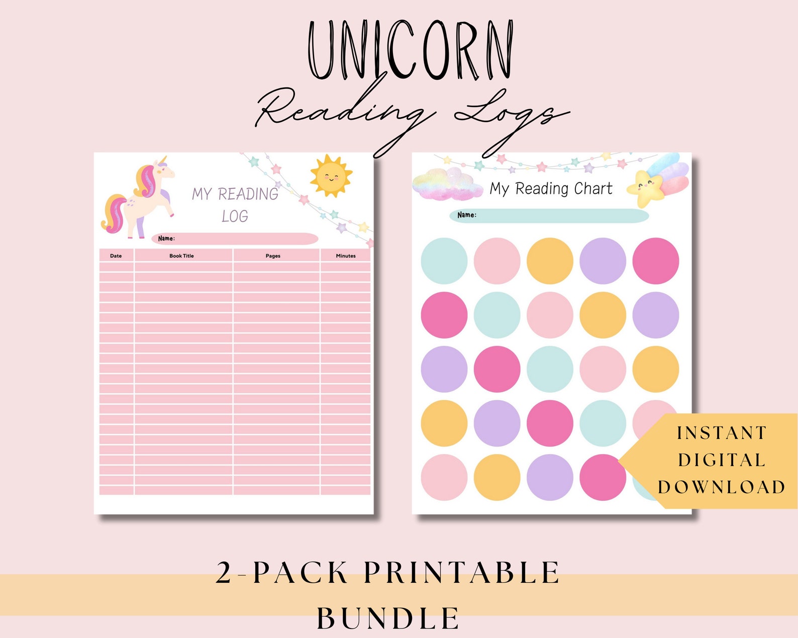 Reading Log for Kids Reading Log Unicorn Reading Tracker for Kids ...