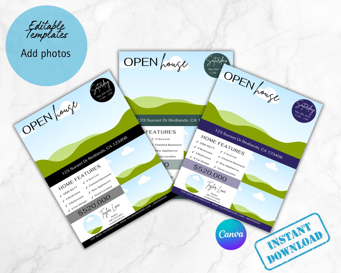 Real Estate Agent Open House Flyer for Real Estate Agent New Listing ...