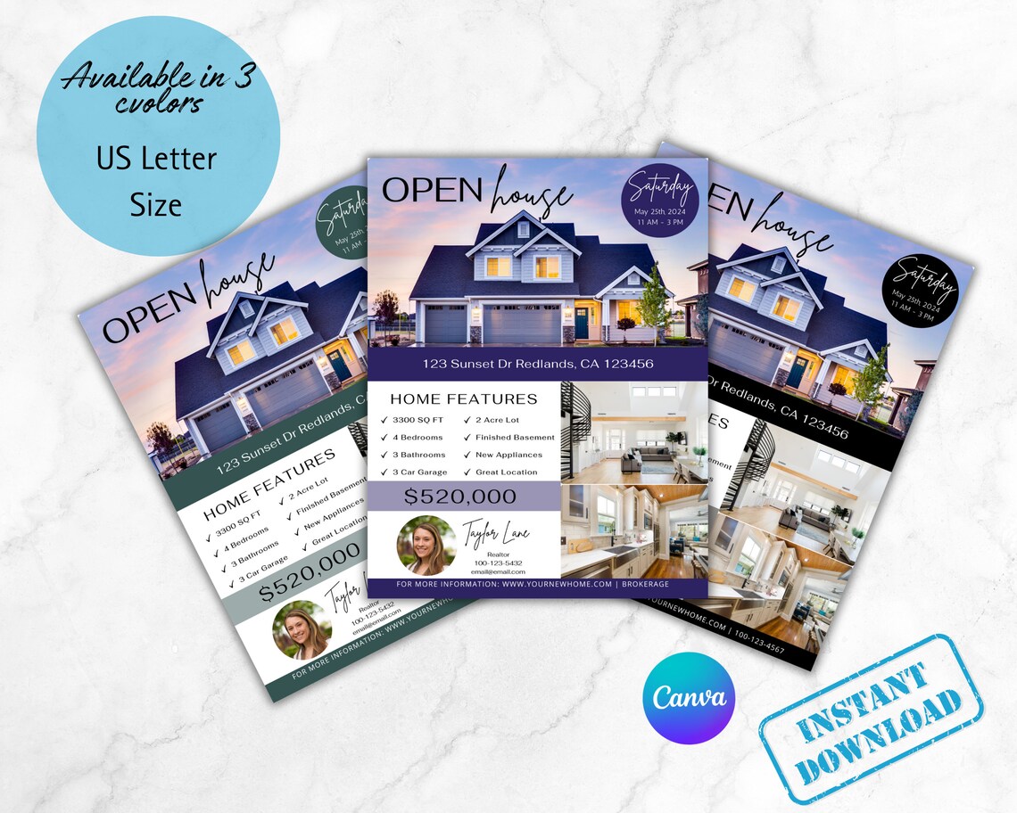 Real Estate Agent Open House Flyer for Real Estate Agent New Listing ...