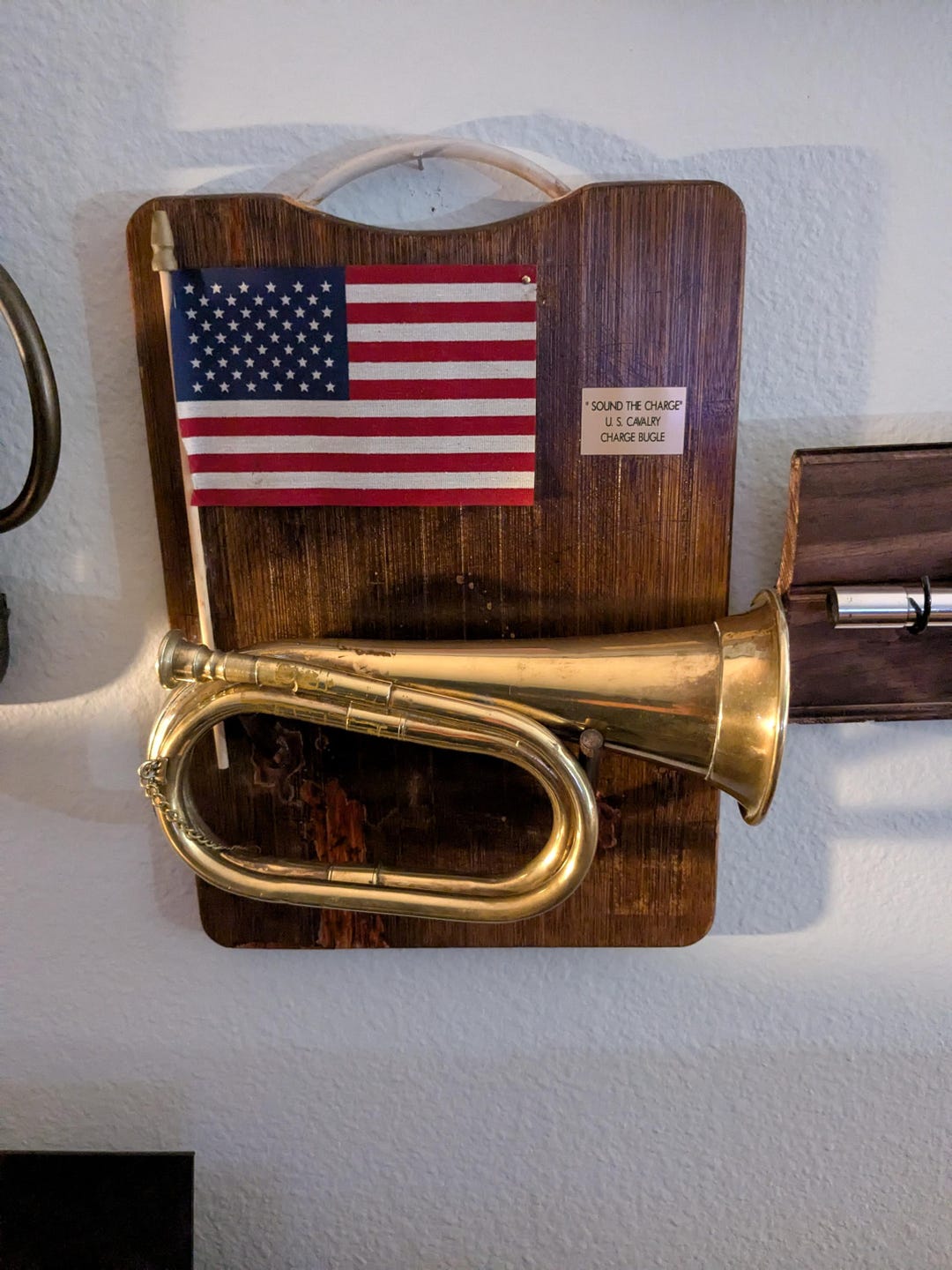 Vintage US Cavalry Charge Bugle W/ Display Board and Plaque - Etsy