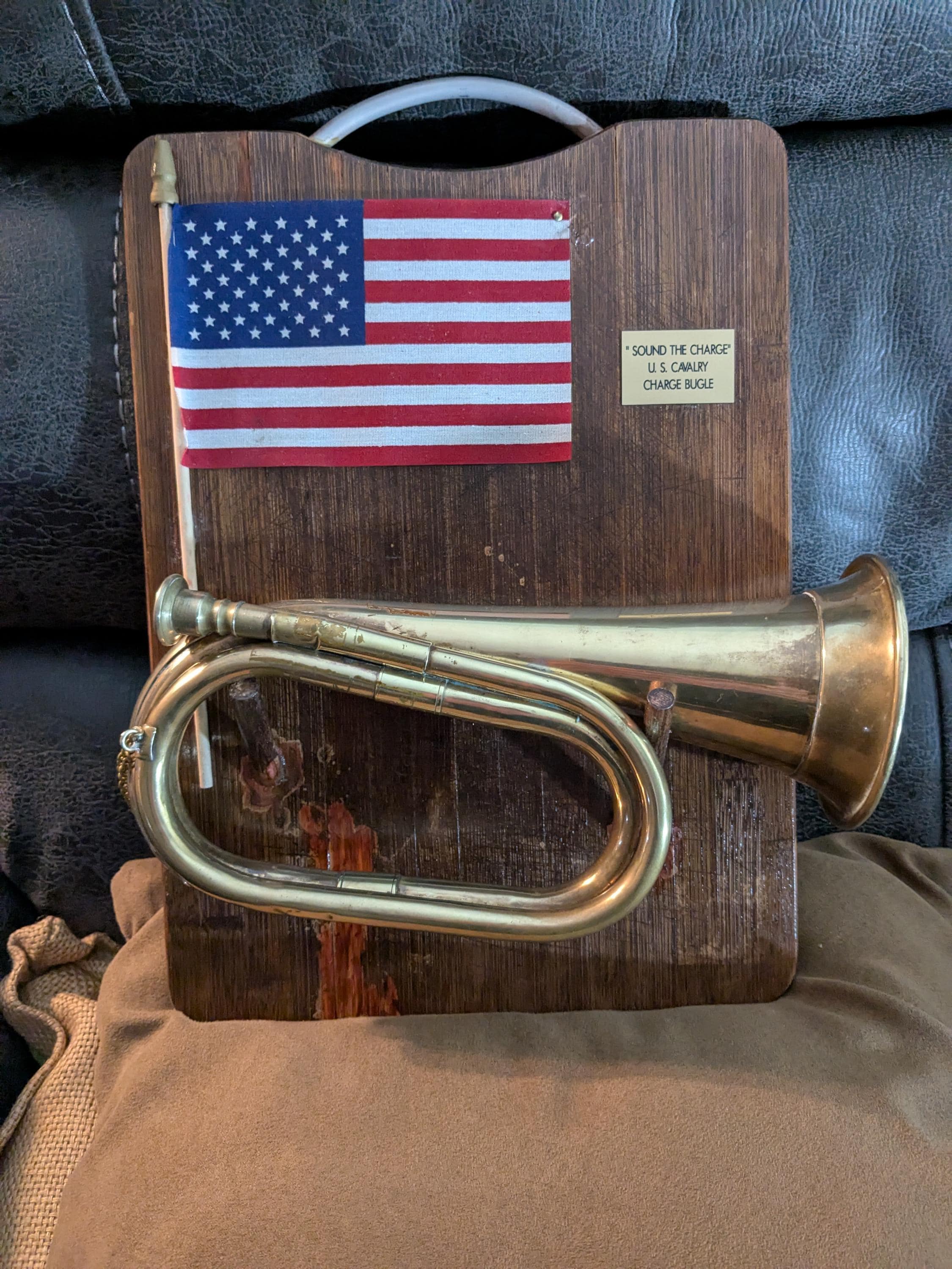 Vintage US Cavalry Charge Bugle W/ Display Board and Plaque - Etsy