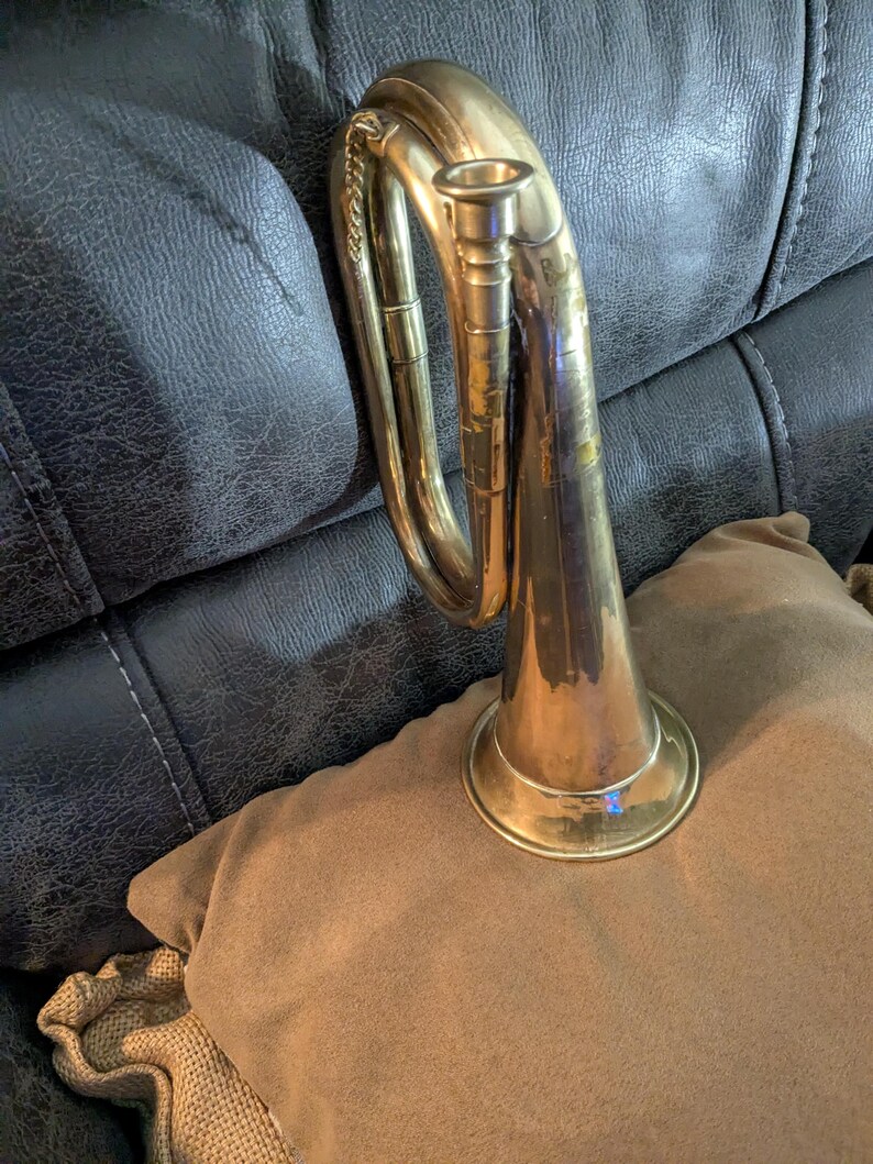 Vintage US Cavalry Charge Bugle W/ Display Board and Plaque - Etsy