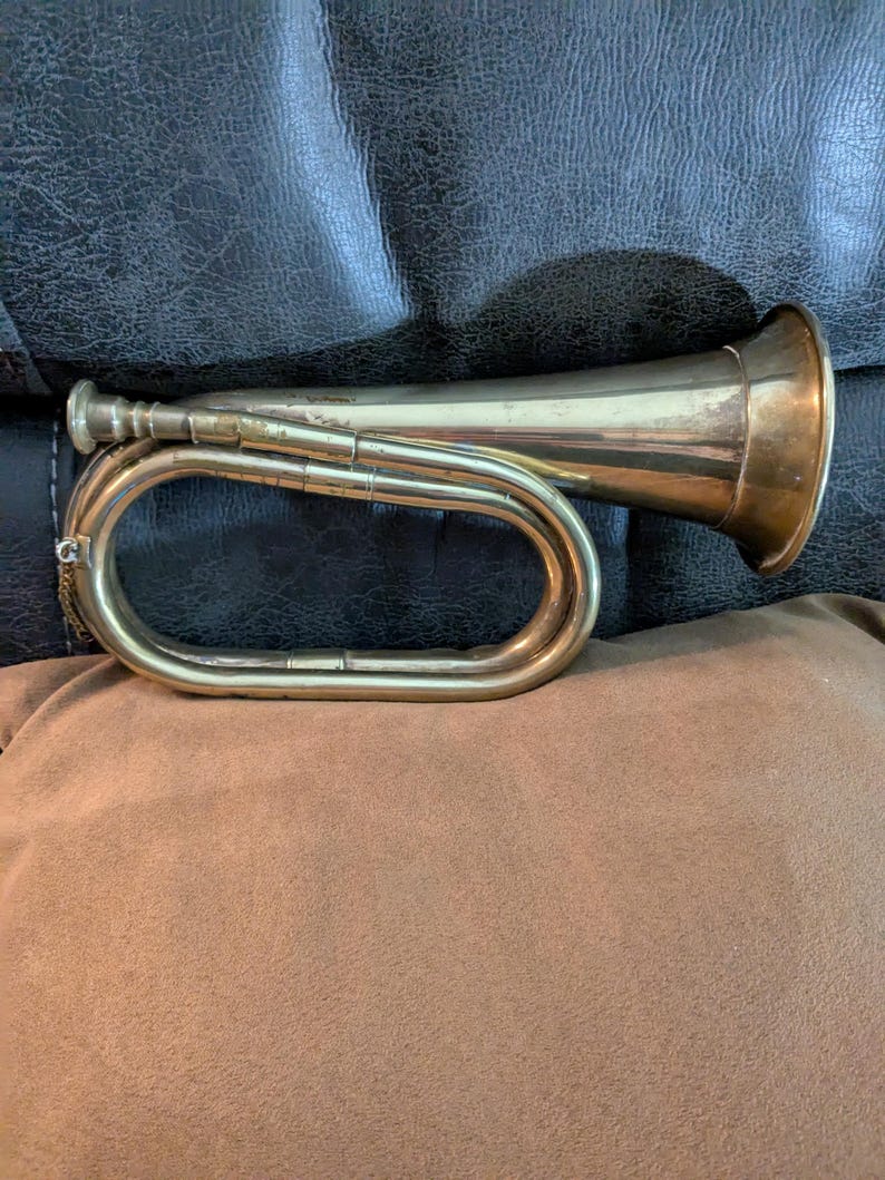 Vintage US Cavalry Charge Bugle W/ Display Board and Plaque - Etsy