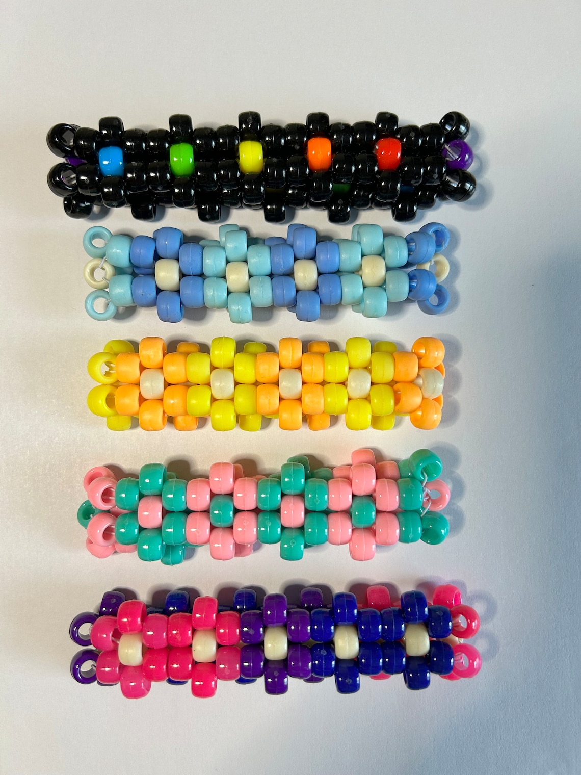 Flower Beaded Kandi Bracelet Cuff. Tradable Handmade PLUR Bracelets. - Etsy