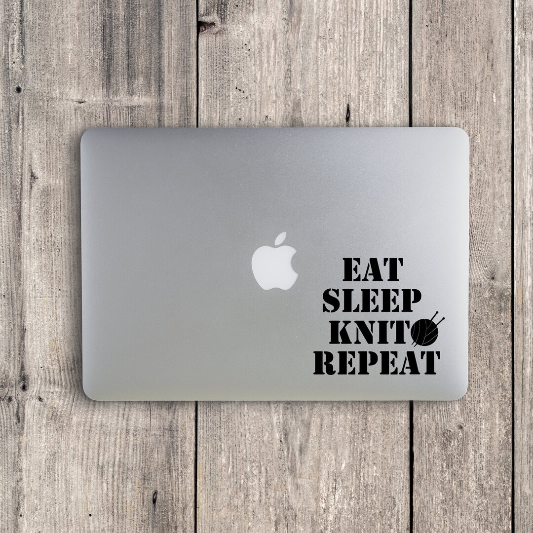 Eat Sleep Knit Repeat Car Decal Knitters Gift Knitting - Etsy