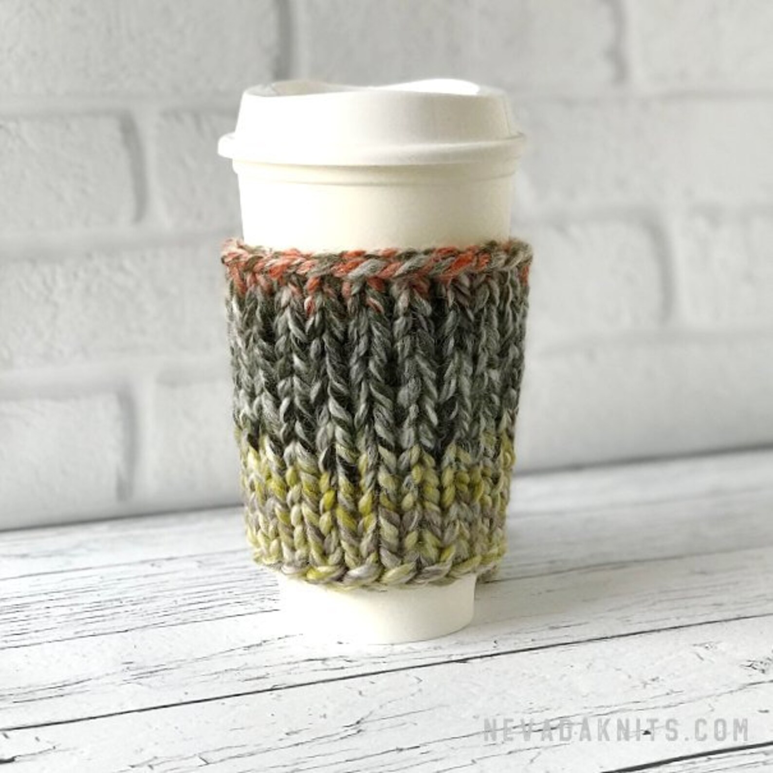 Set of 2 Coffee Cozies Knit Coffee Sleeves Chunky Knits | Etsy