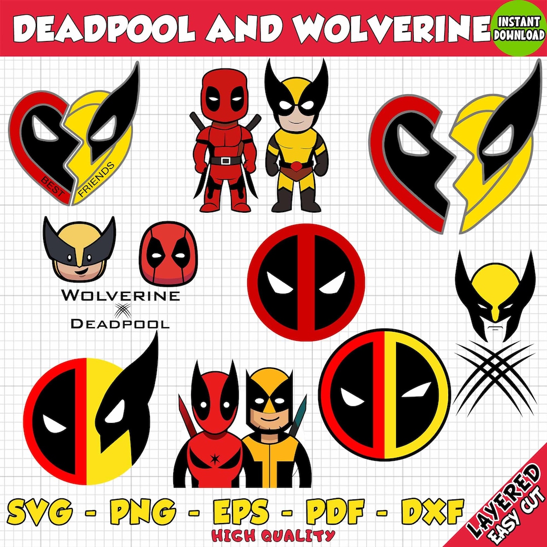 Deadpool and Wolverine Svg Bundle | Wolverine Cut File Svg, Wolverine ...