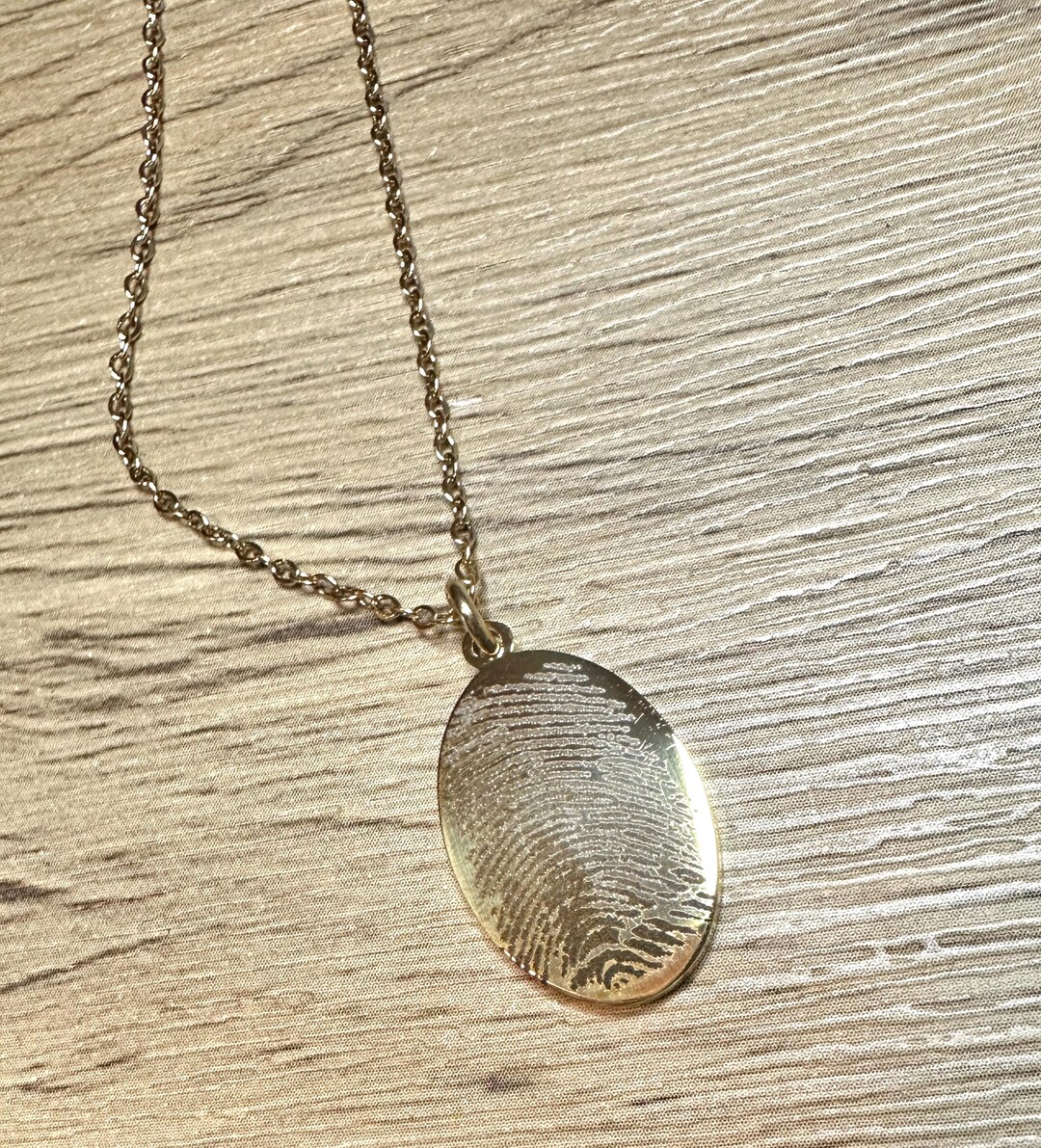 Fingerprint Necklace- Custom Engraved Loved Ones Fingerprint - Etsy