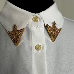 Vintage Triangle Shirt Collar Brooch Gold - Etsy