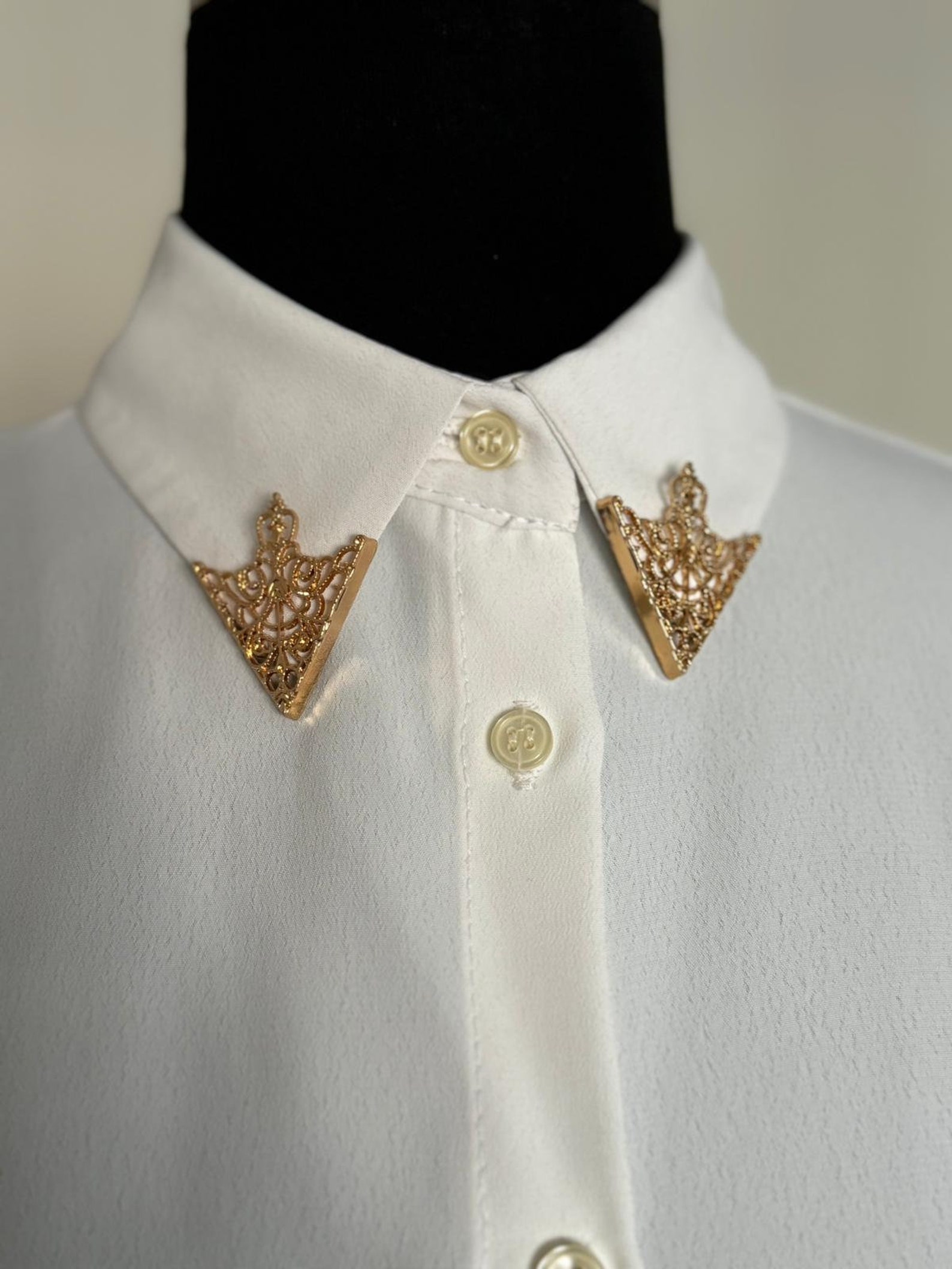 Vintage Triangle Shirt Collar Brooch Gold - Etsy