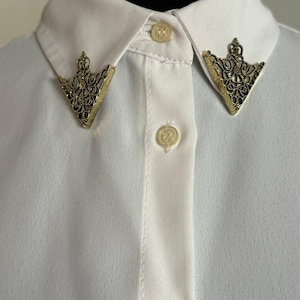 Vintage Triangle Shirt Collar Brooch Green Bronz - Etsy