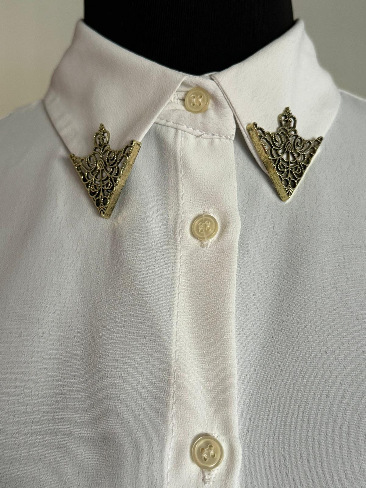 Vintage Triangle Shirt Collar Brooch Green Bronz - Etsy