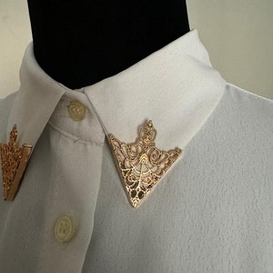 Vintage Triangle Shirt Collar Brooch Gold - Etsy