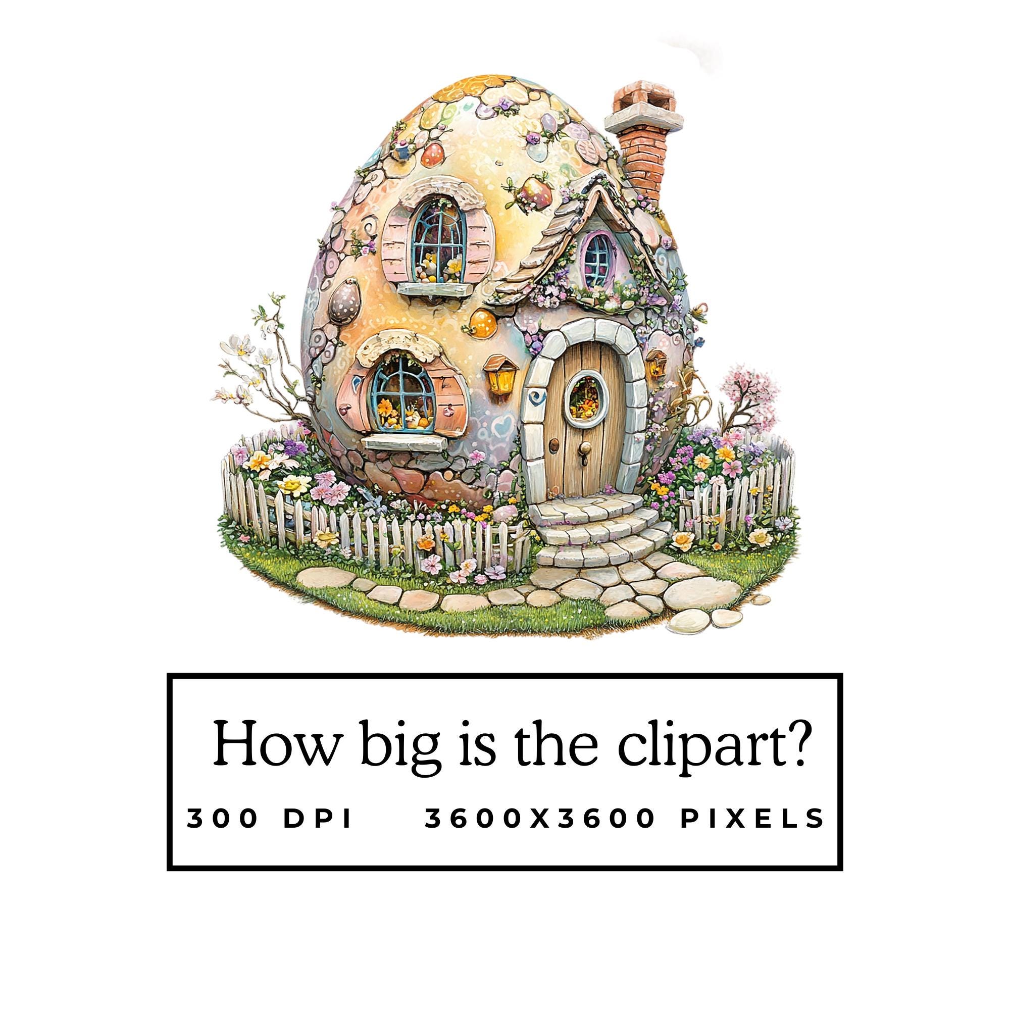 Whimsical Egg House Clipart: Easter Nursery Decor (PNG) - Etsy